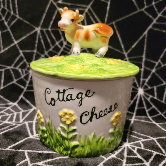 Kitchen | Vintage Lorrie Design Japan Ceramic Cottage Cheese Cow Crock ...